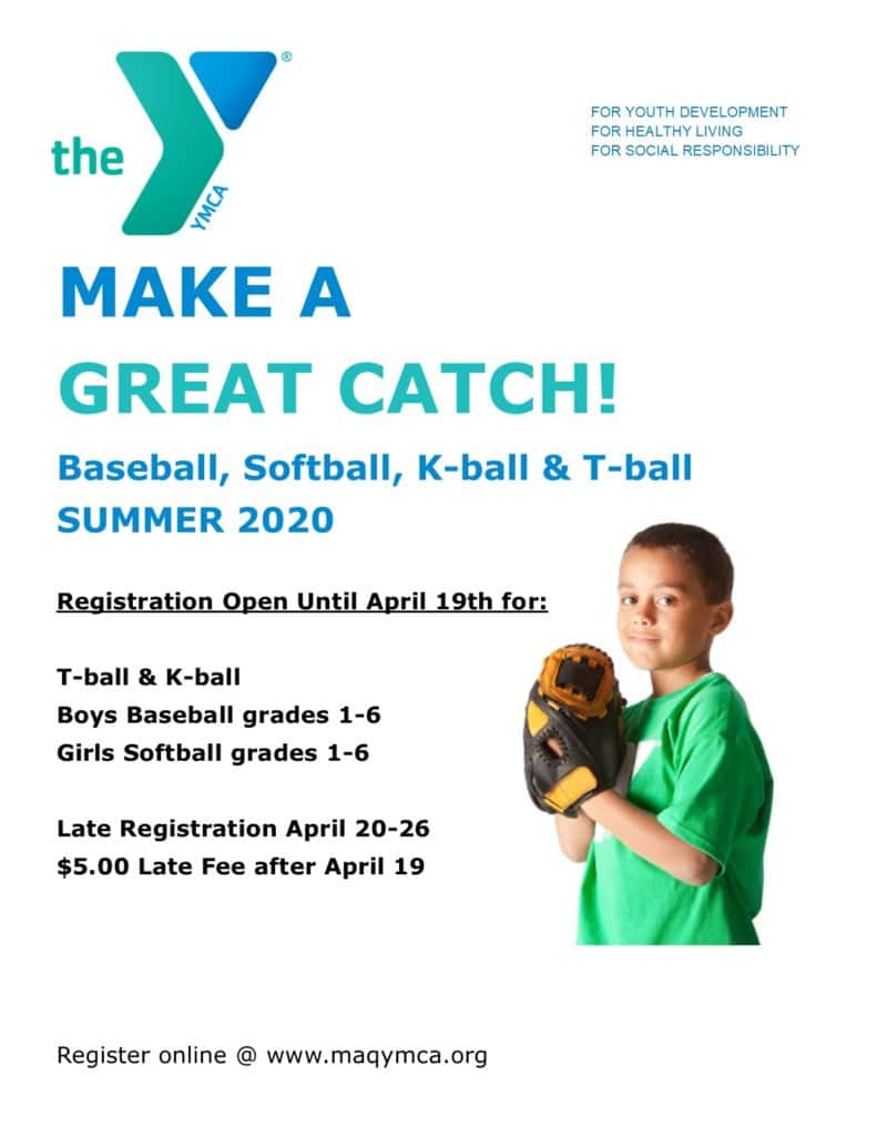 2020 summer ball poster - Maquoketa Area Family YMCA
